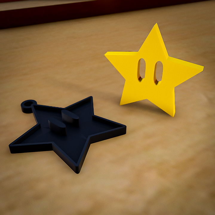 3D Printable Mario Star Keychain - Printable Design by TORRES3D_ARTIST