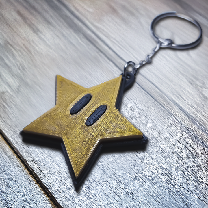 3D Printable Mario Star Keychain - Printable Design by TORRES3D_ARTIST