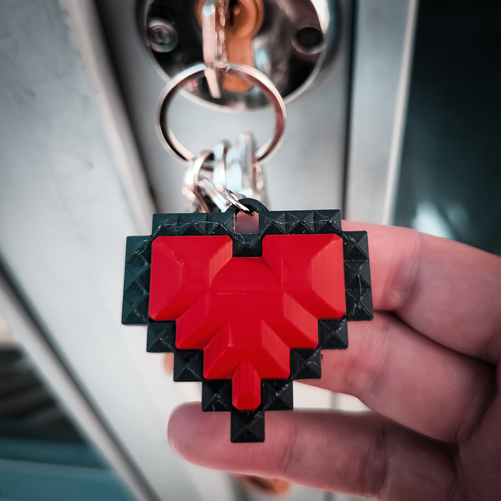 3D Printable Zelda Pixel Heart Keychain - Printable Design by TORRES3D ...