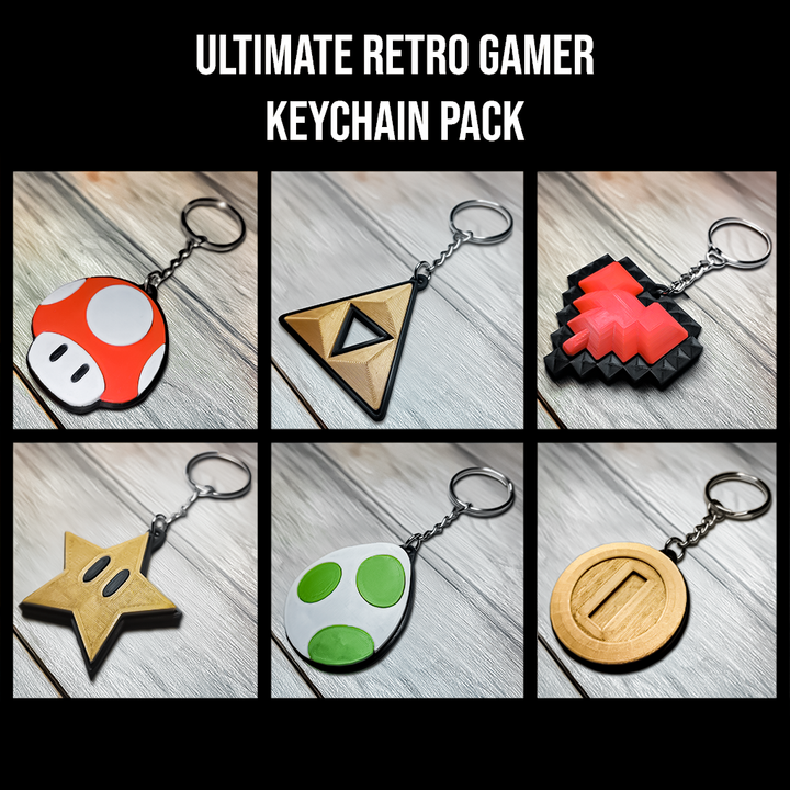 3D Printable Ultimate Retro Gamer Keychain Pack - 3D Printable Designs ...