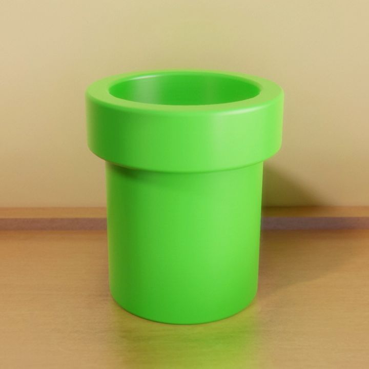 3D Printable 3D Mario Bros Pipe: Creative Pencil Holder and Planter by ...