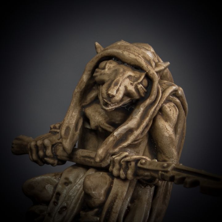 3D Printable Ratman Spear 2 by Knucklebones Miniatures