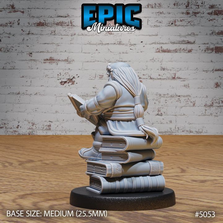 3D Printable Halfling Villager Librarian / Books Library Worker ...