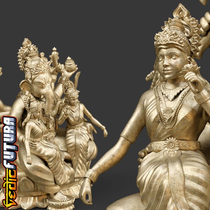 3D Printable Ganesha with Riddhi and Siddhi: Bestower of Dual ...