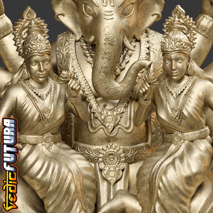 3D Printable Ganesha with Riddhi and Siddhi: Bestower of Dual ...