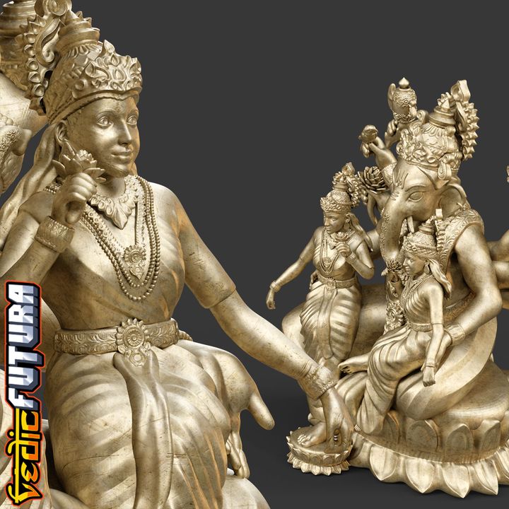 3D Printable Ganesha with Riddhi and Siddhi: Bestower of Dual ...