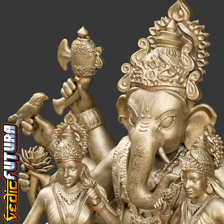 3D Printable Ganesha with Riddhi and Siddhi: Bestower of Dual ...