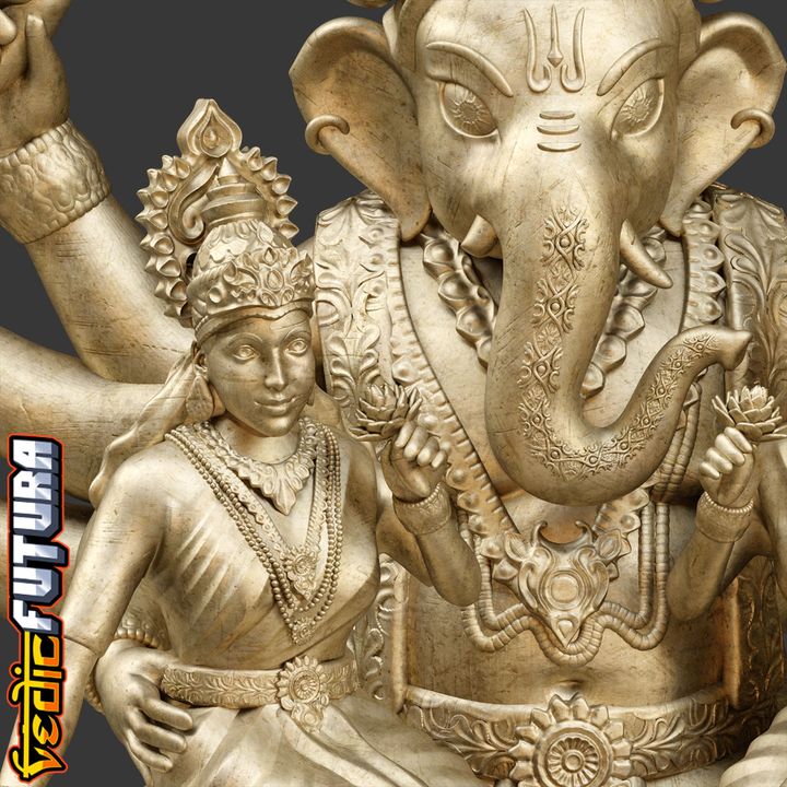3D Printable Ganesha with Riddhi and Siddhi: Bestower of Dual ...