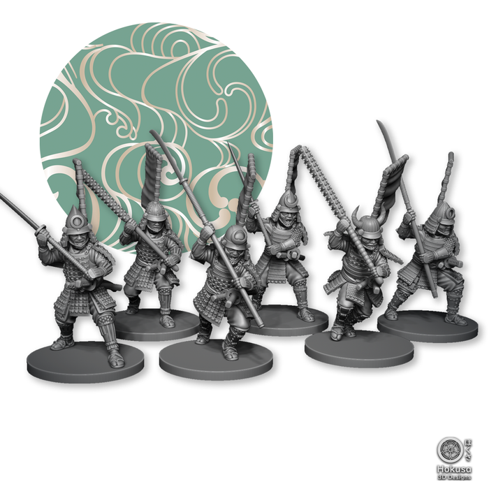 3D Printable Assorted Weapons Samurai Infantry by Hokusa 3D Designs