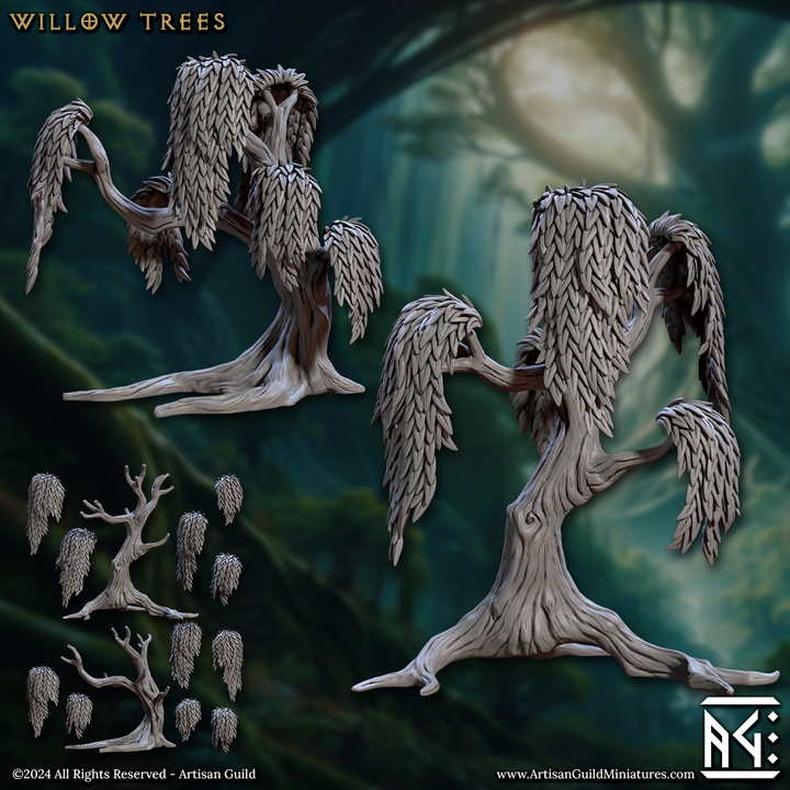 3D Printable Willow Trees (Barkwraith Spriggans) by Artisan Guild