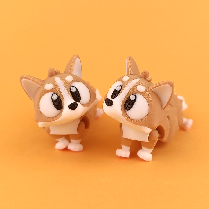 3D Printable Flexi Corgi Print-in-place by 3DGOB
