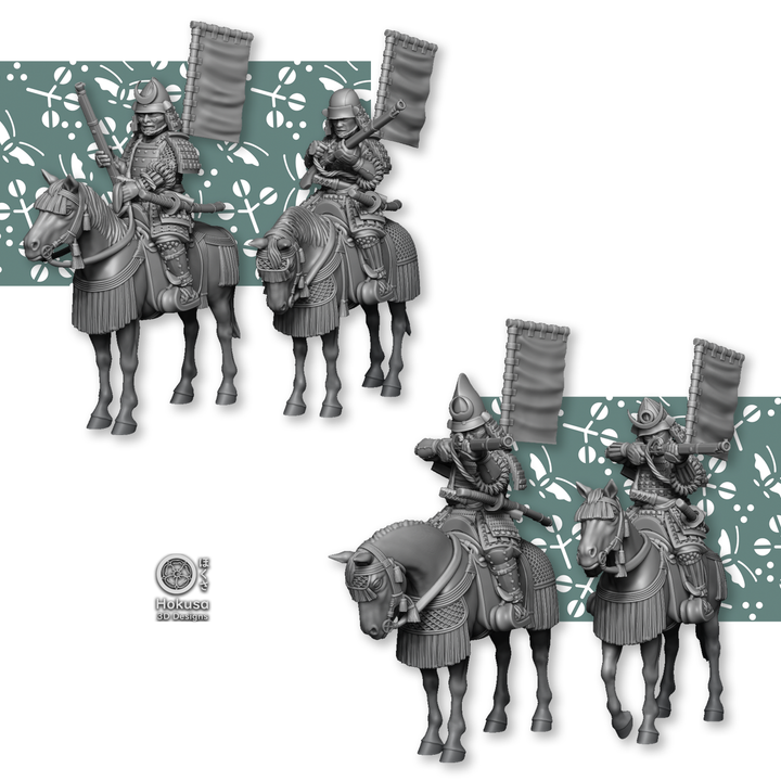 3D Printable Samurai Cavalry With Teppo by Hokusa 3D Designs