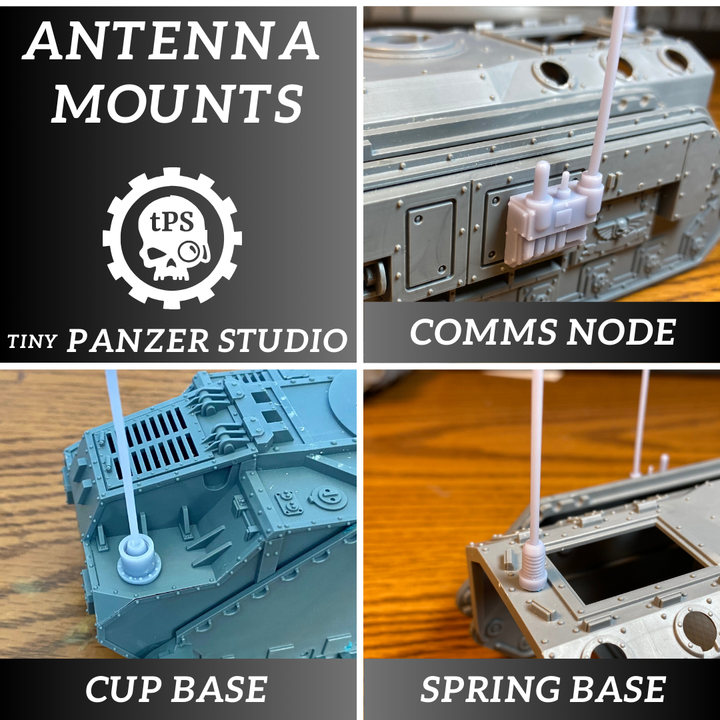 3D Printable Antenna pack for vehicles (presupported) by Tiny Panzer Studio