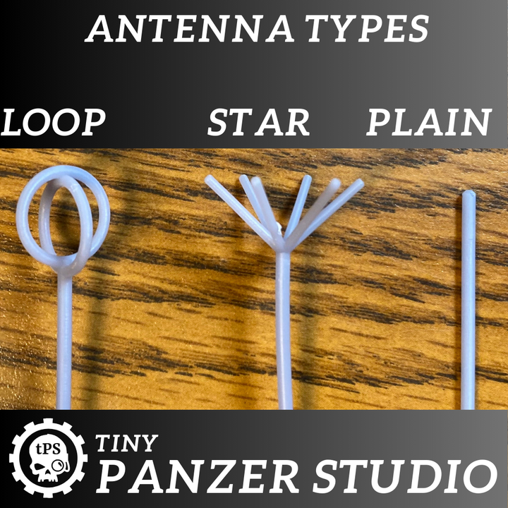 3D Printable Antenna pack for vehicles (presupported) by Tiny Panzer Studio