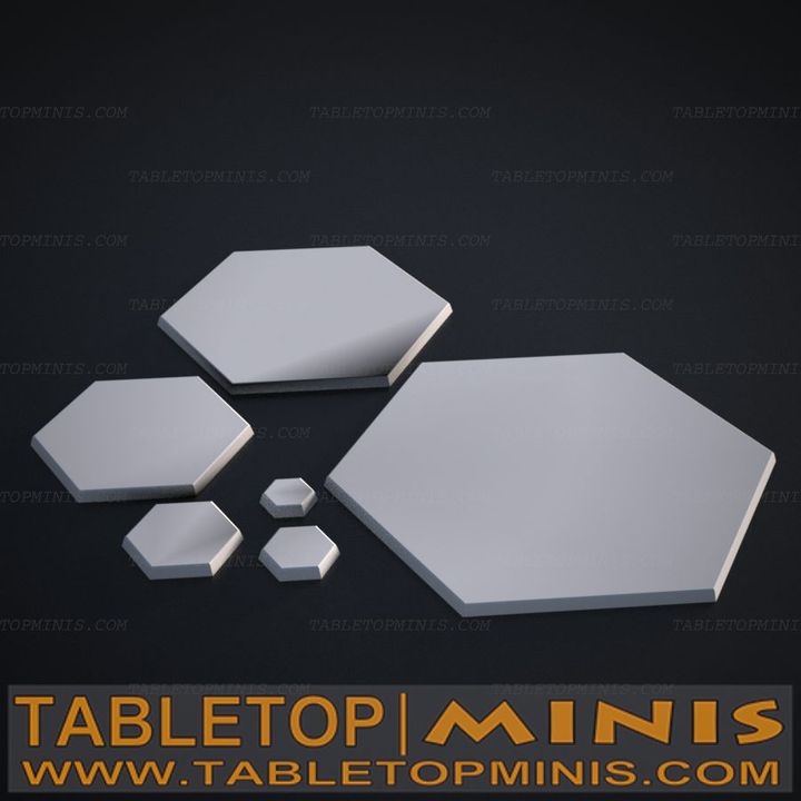 3D Printable Basic Hexagonal Base by TableTopMinis
