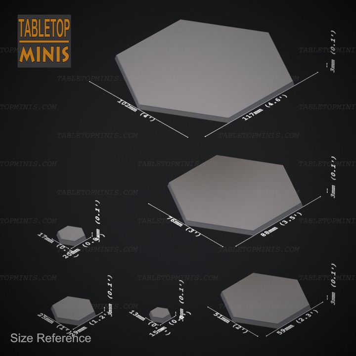 3D Printable Basic Hexagonal Base by TableTopMinis