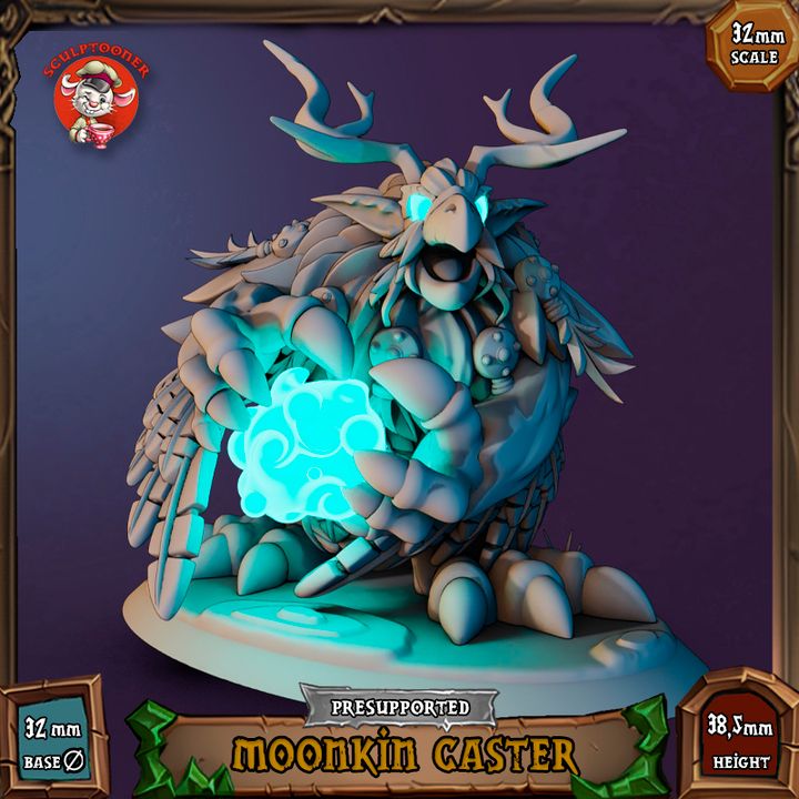 3D Printable Moonkin Caster - 32mm scale pre-supported miniature by ...