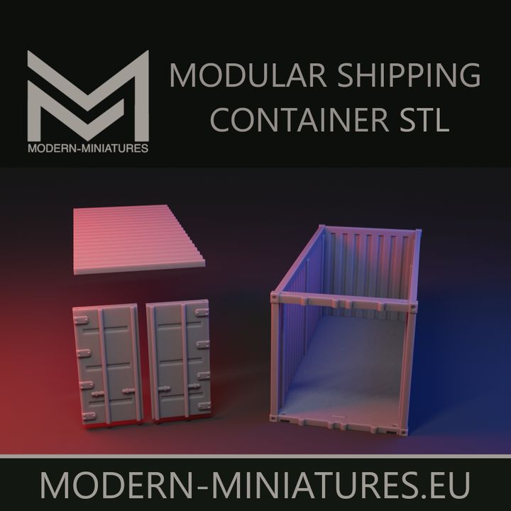 3D Printable Modular Shipping Container 28mm /32mm 1/50 by Modern ...