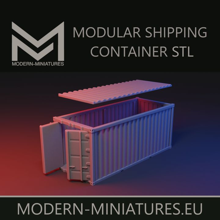 3D Printable Modular Shipping Container 28mm /32mm 1/50 by Modern ...