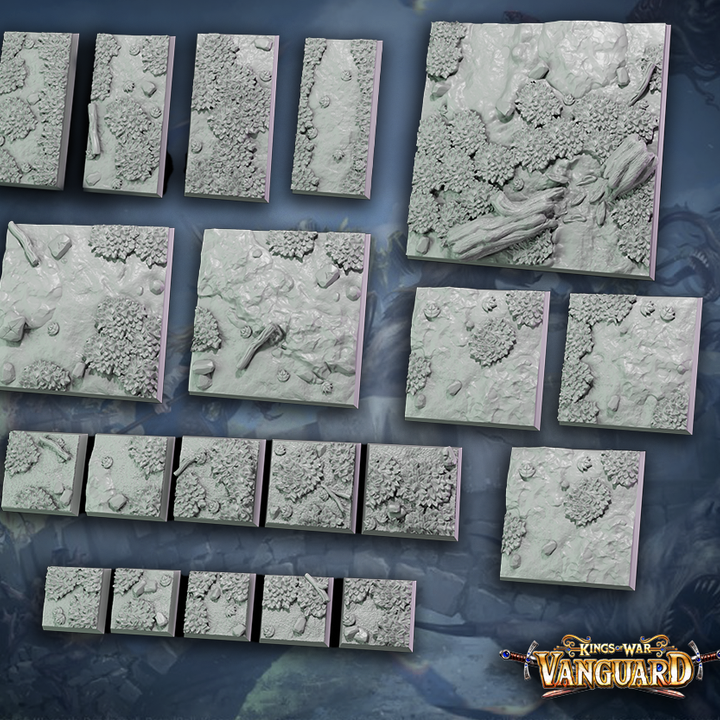 3D Printable Vanguard Terrain Crate - Grass/Woodland Bases by Mantic Games®