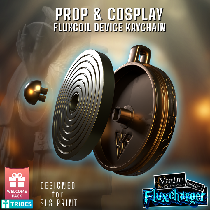 3D Printable Fluxcoil Device, keychain prop. Part of a Welcome pack by ...