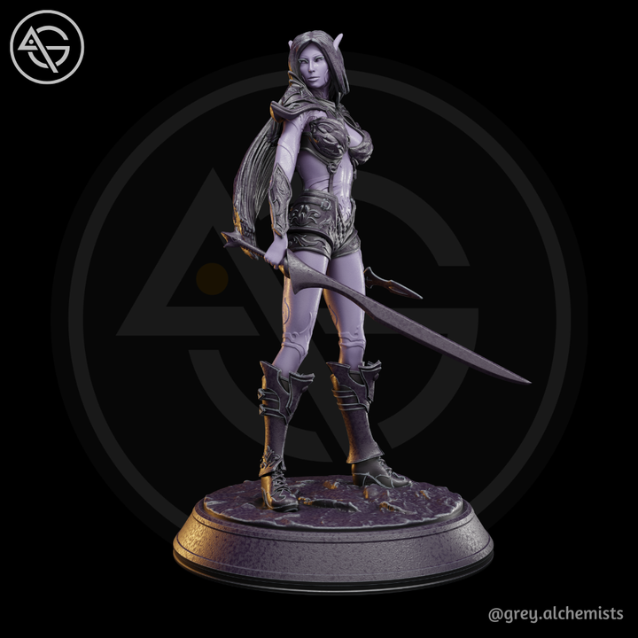 3D Printable Rina the Drow Demon Hunter, DnD Minis, Pose 6 - Fantasy ...