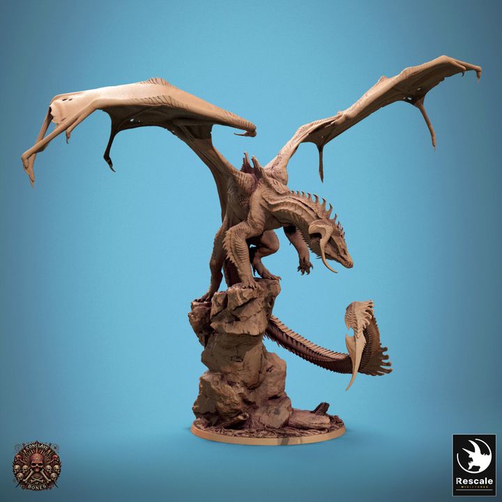 3D Printable Chromatic Black Dragon - 2024 Redesign Stand by Rescale ...