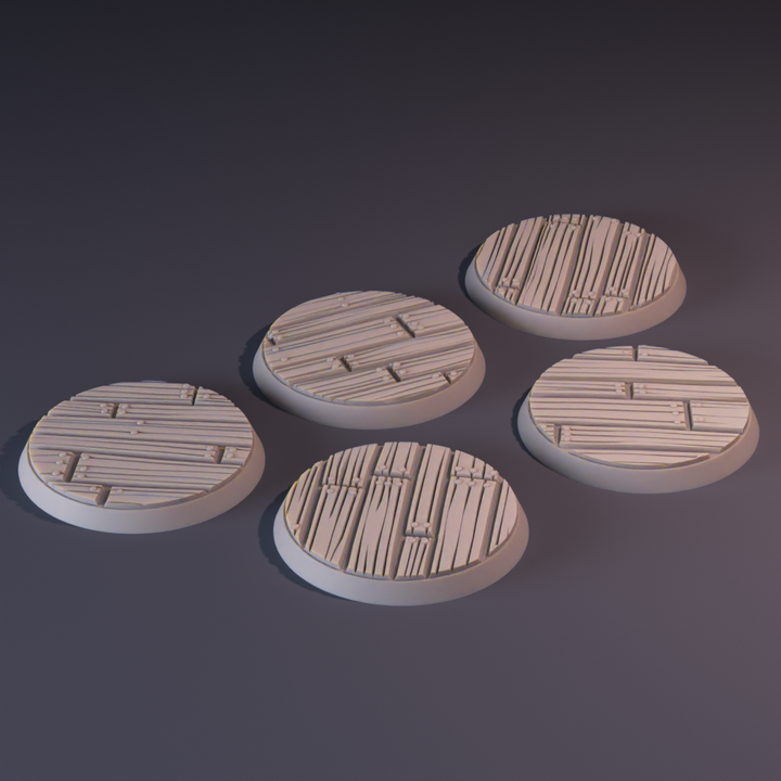 3D Printable 32 mm Round Plank Decking Bases by Snow Fort Industries