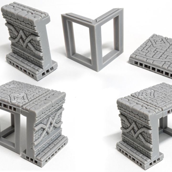 3D Printable Huge modular Dungeon (walls, floors, levels, stairs, traps ...