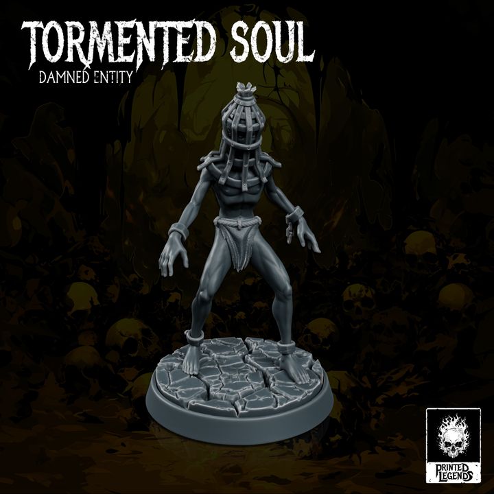 3D Printable Tormented Souls x4 (25mm Bases) by Printed Legends