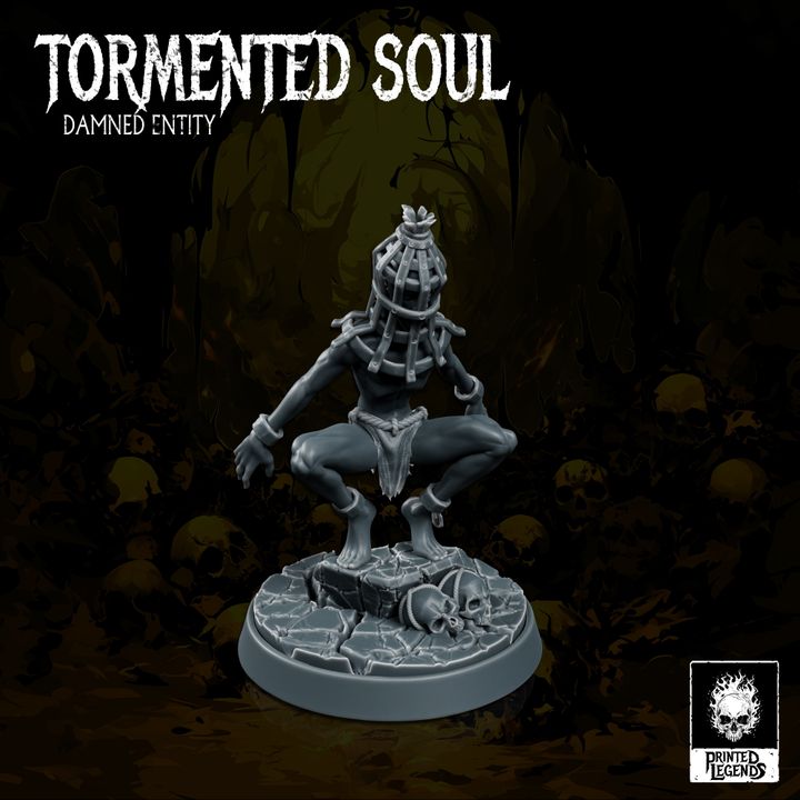 3D Printable Tormented Souls x4 (25mm Bases) by Printed Legends