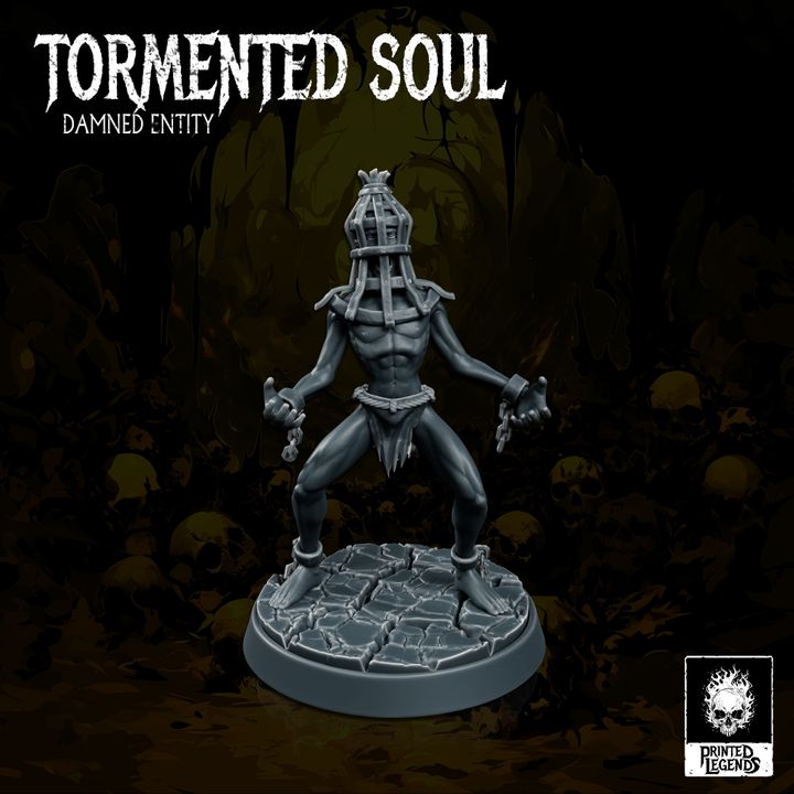 3D Printable Tormented Souls x4 (25mm Bases) by Printed Legends