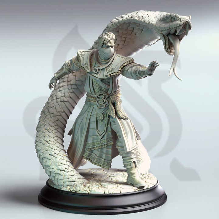 3D Printable Yuan-Ti Snake Conjurer - Yin Zhu by DM Stash