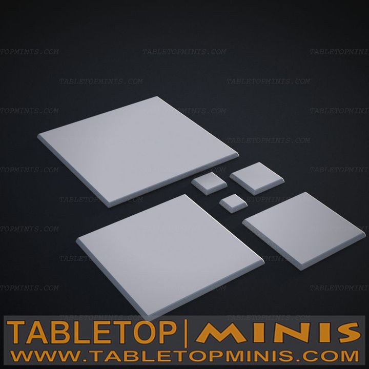 3D Printable Basic Square Base by TableTopMinis