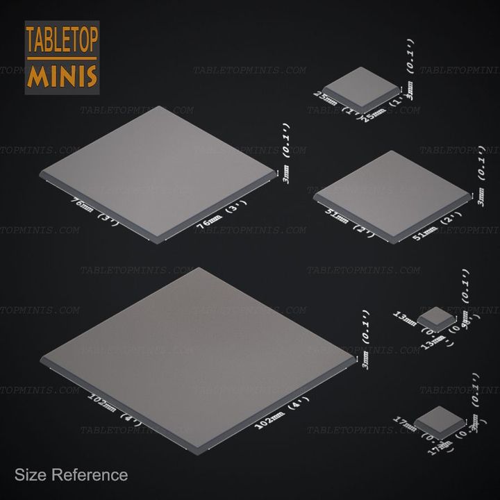 3D Printable Basic Square Base by TableTopMinis