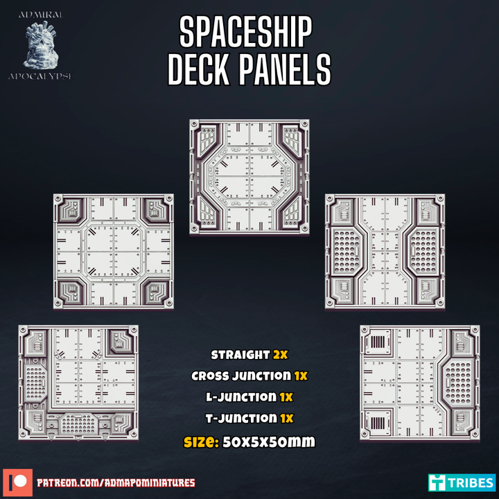 3D Printable Spaceship Deck Panels by Admiral Apocalypse