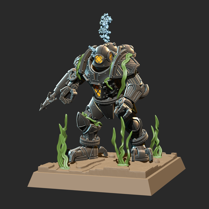 3D Printable Nautical Warforger (subnautical harpoon mecha golem) by ...