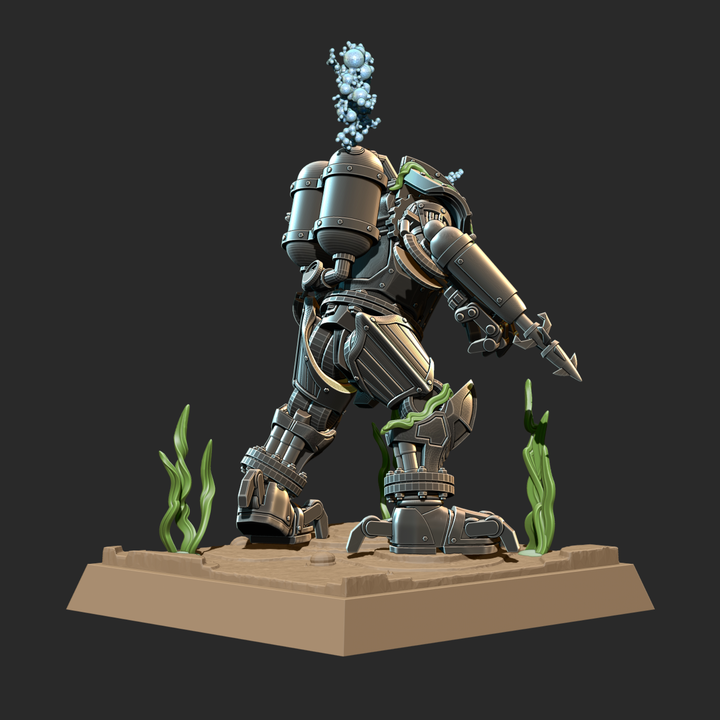 3D Printable Nautical Warforger (subnautical harpoon mecha golem) by ...