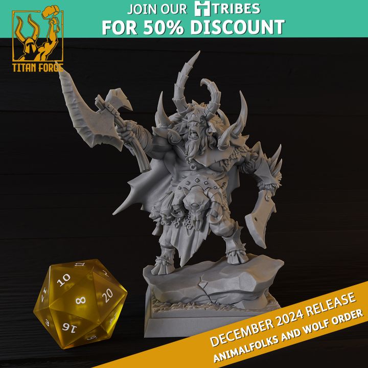 3D Printable Beast Lord - Animalfolks and Wolf Order - Titan Forge ...