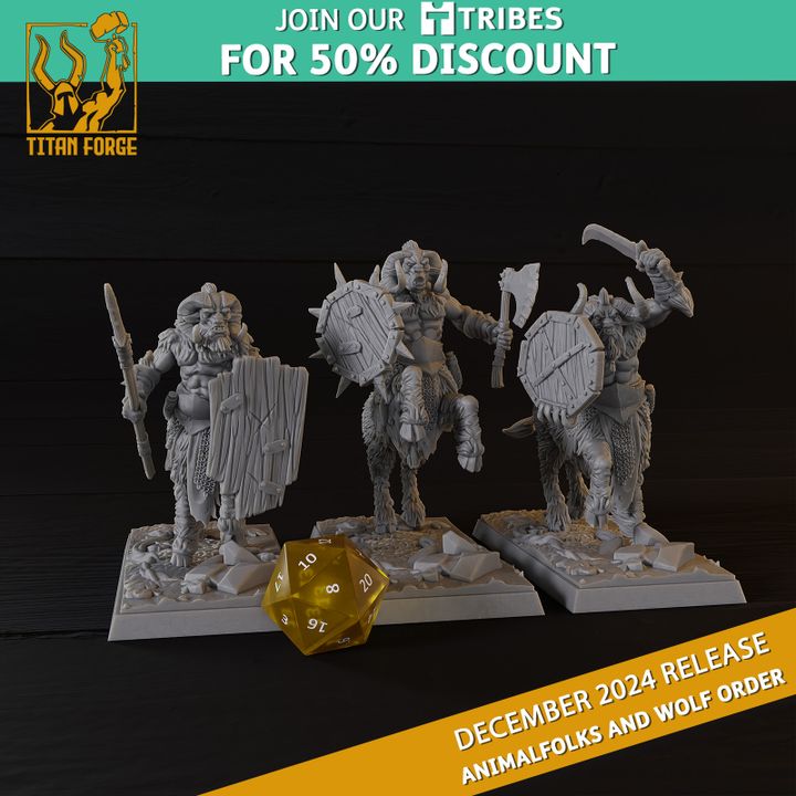 3D Printable Beast Centaurs - Animalfolks and Wolf Order - Titan Forge ...