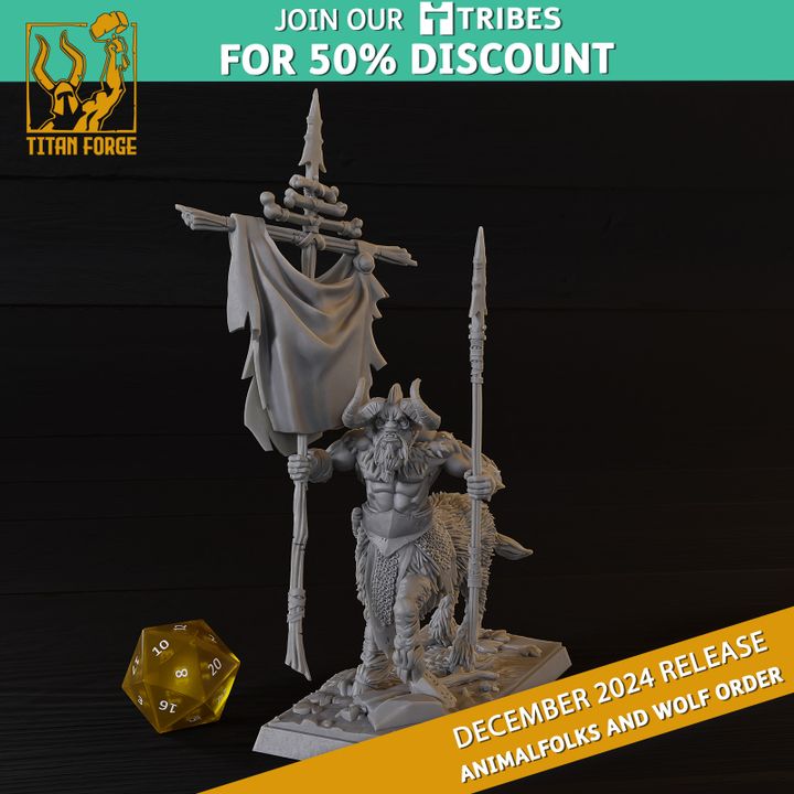3D Printable Beast Centaurs - Animalfolks and Wolf Order - Titan Forge ...