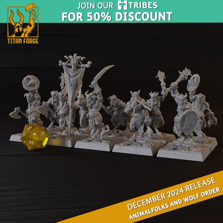 3D Printable Beast Satyrs Melee - Animalfolks and Wolf Order - Titan ...