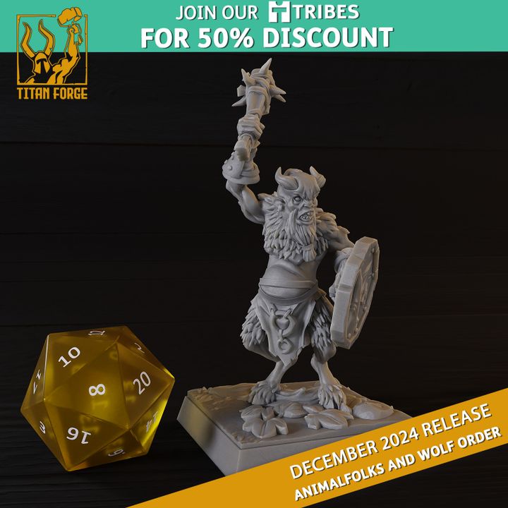 3D Printable Beast Satyrs Melee - Animalfolks and Wolf Order - Titan ...