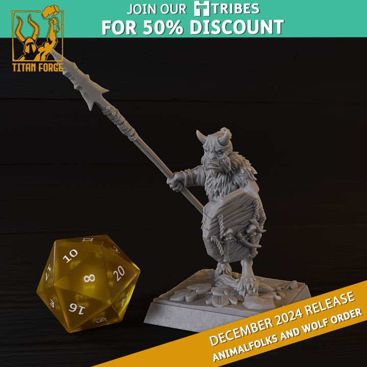 3D Printable Beast Satyrs Melee - Animalfolks and Wolf Order - Titan ...