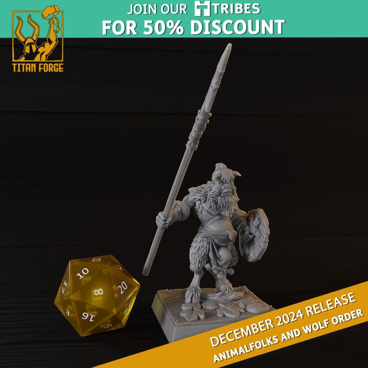3D Printable Beast Satyrs Melee - Animalfolks and Wolf Order - Titan ...