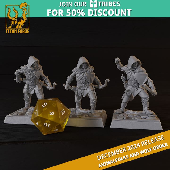 3D Printable Wolf Pup Archers - Animalfolks and Wolf Order - Titan ...