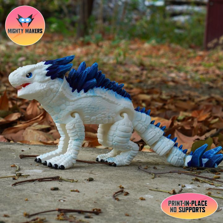 3D Printable Print In Place Flexi Shimo Articulated by Mighty Makers