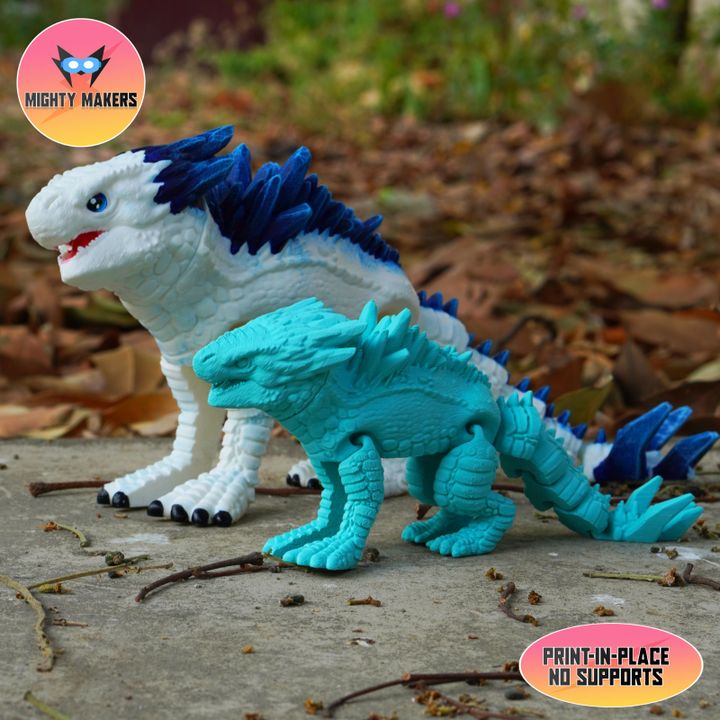 3D Printable Print In Place Flexi Shimo Articulated by Mighty Makers