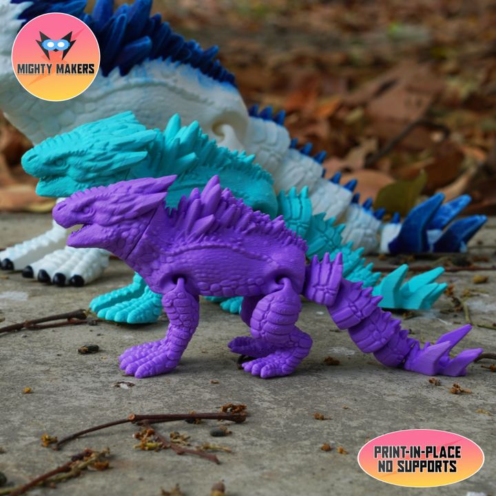 3D Printable Print In Place Flexi Shimo Articulated by Mighty Makers