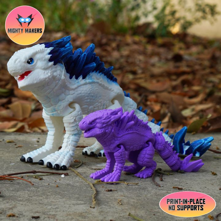 3D Printable Print In Place Flexi Shimo Articulated by Mighty Makers